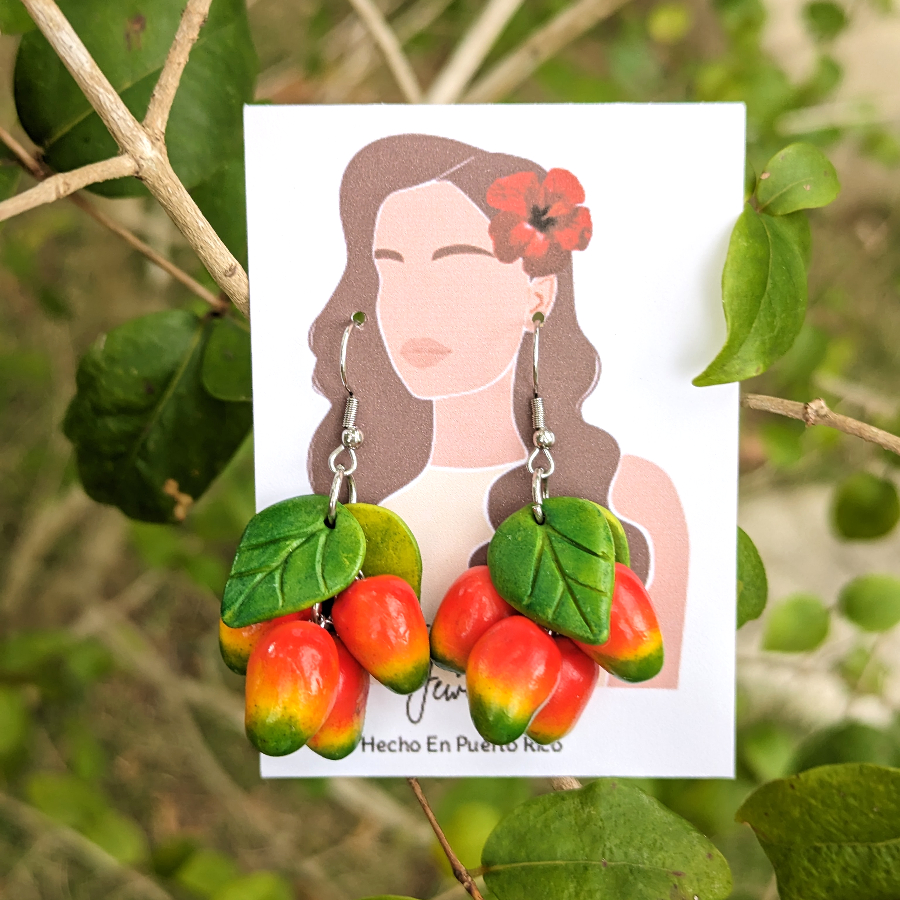 Red Mangoes Fruit Earrings - Positive Mensajes